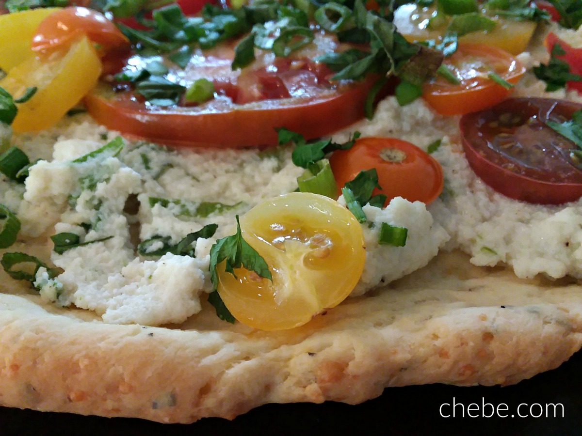 Heirloom Tomato on Ricotta Flatbread - Chebe Recipes