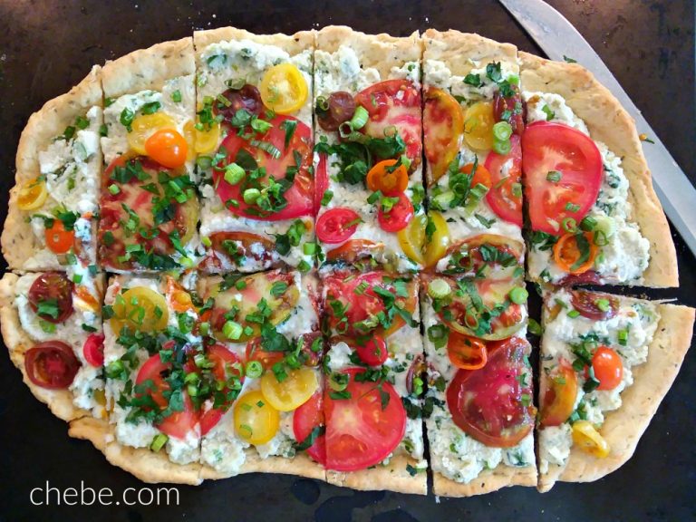 Heirloom Tomato on Ricotta Flatbread - Chebe Recipes