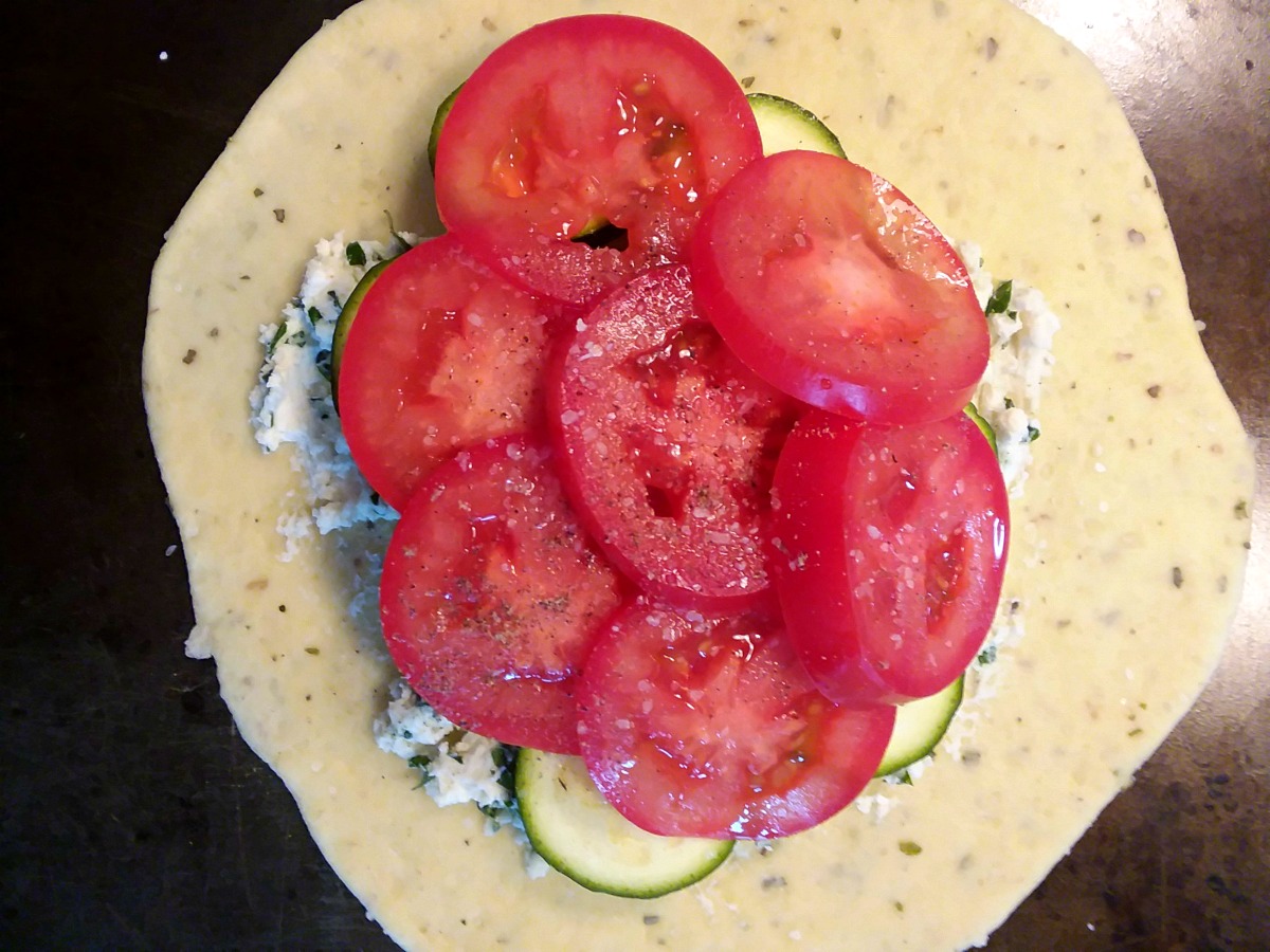 Veggie and Goat Cheese Chebe Galette - Chebe Recipes